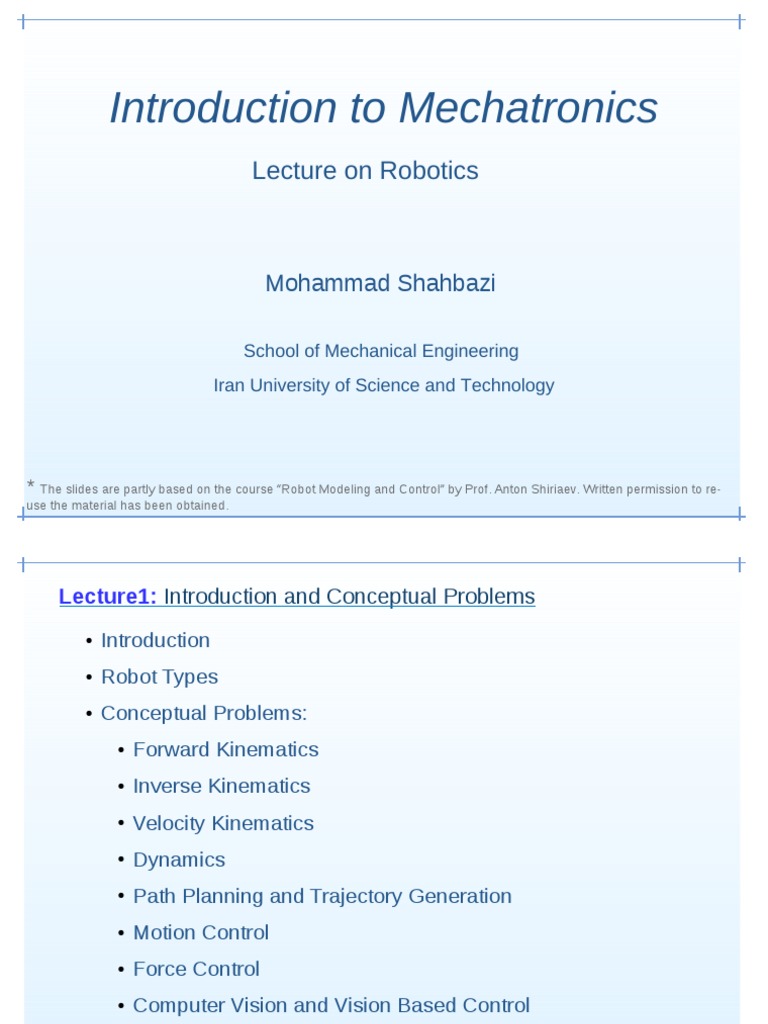 Unit5 Intro To Robotics | PDF | Kinematics | Mechanics