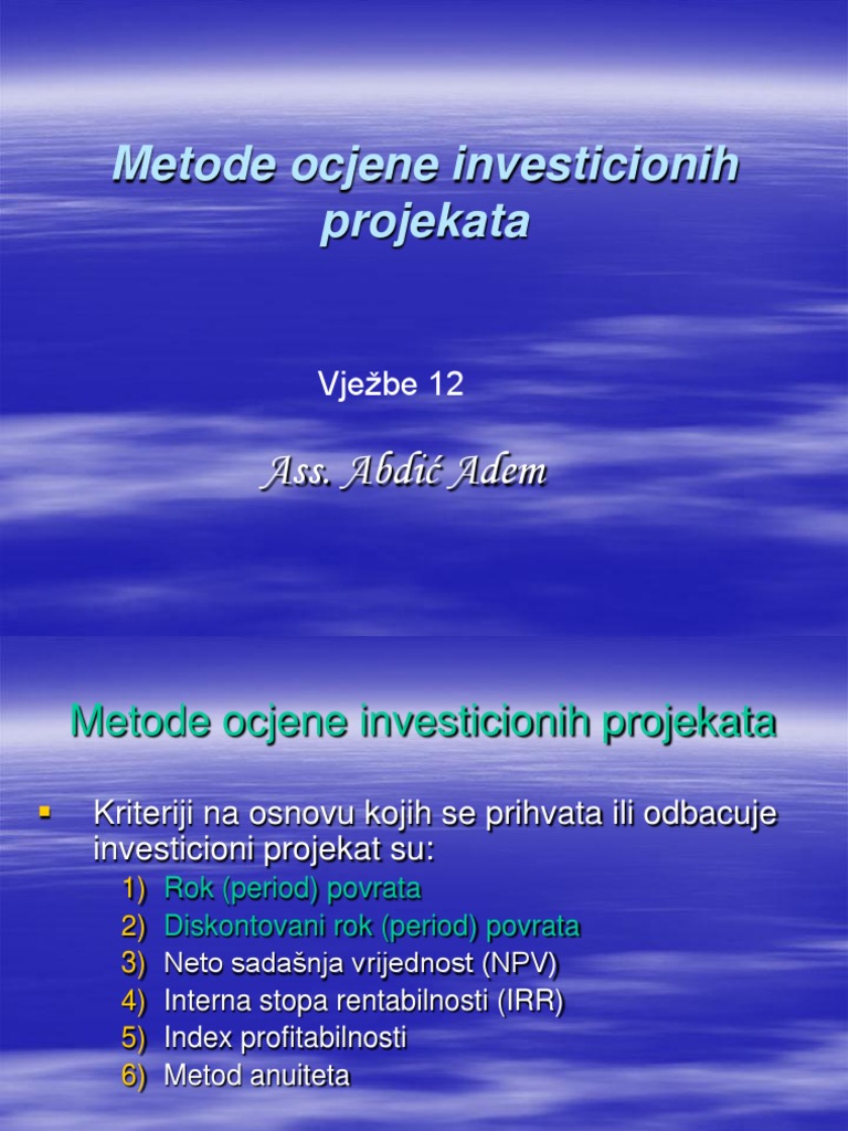 Vjezbe 12 - Metode Ocjene IP - Prezentacija | PDF