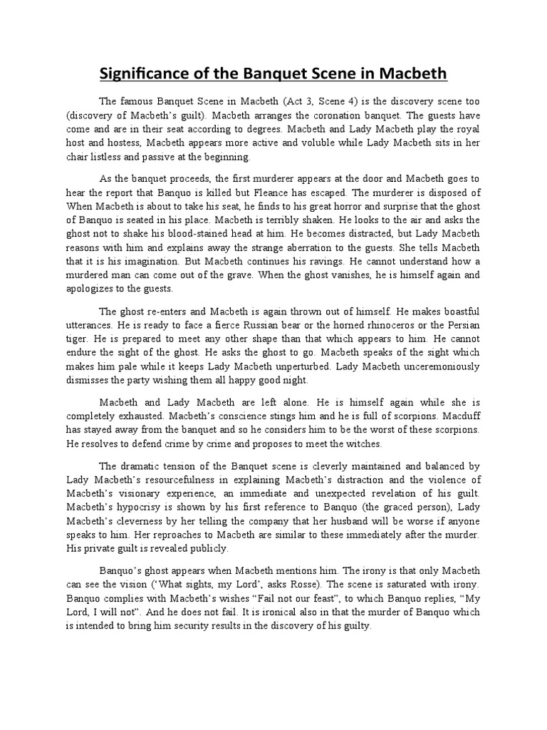 Macbeth Banquet Scene | PDF | Macbeth