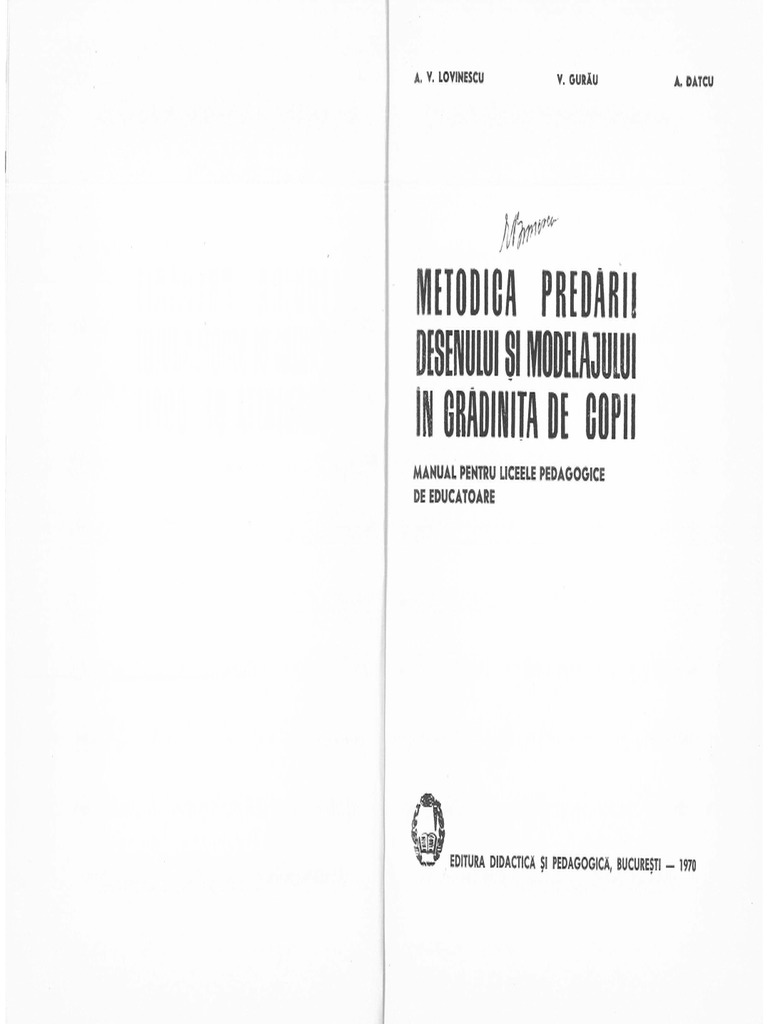 Metodica Predarii Desenului Si Modelajului | PDF