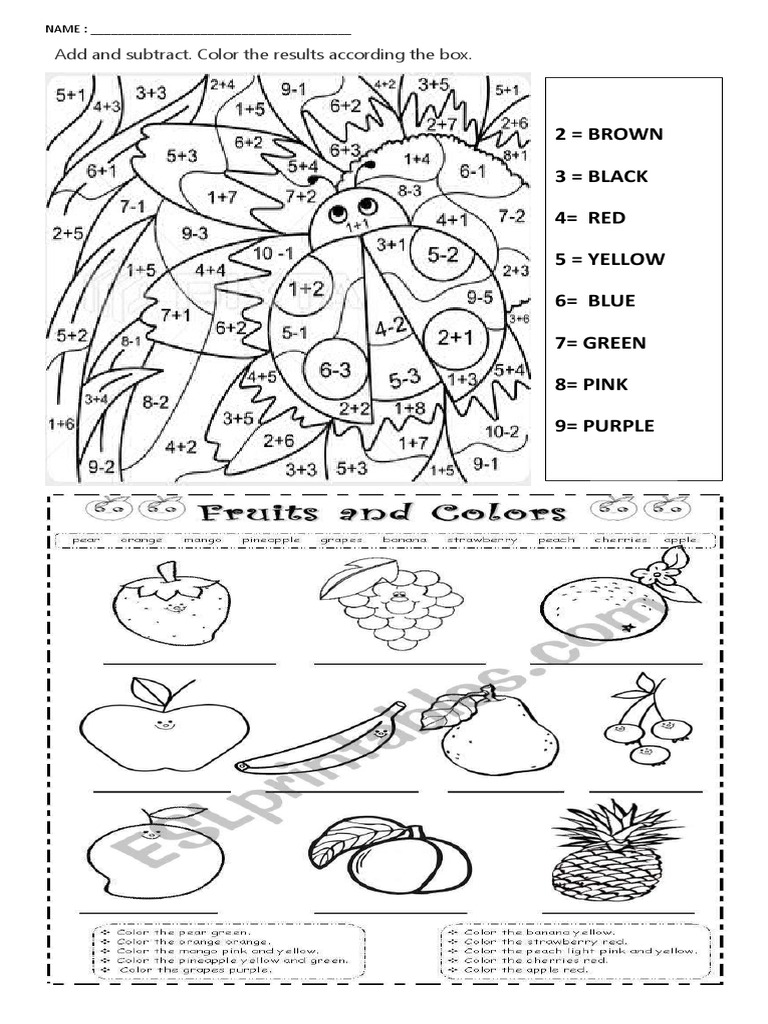 Colors and Fruits Activity | PDF