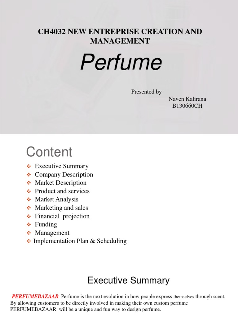 Dokumen - Tips Business Plan Perfume Startup or Business Plan Sample ...