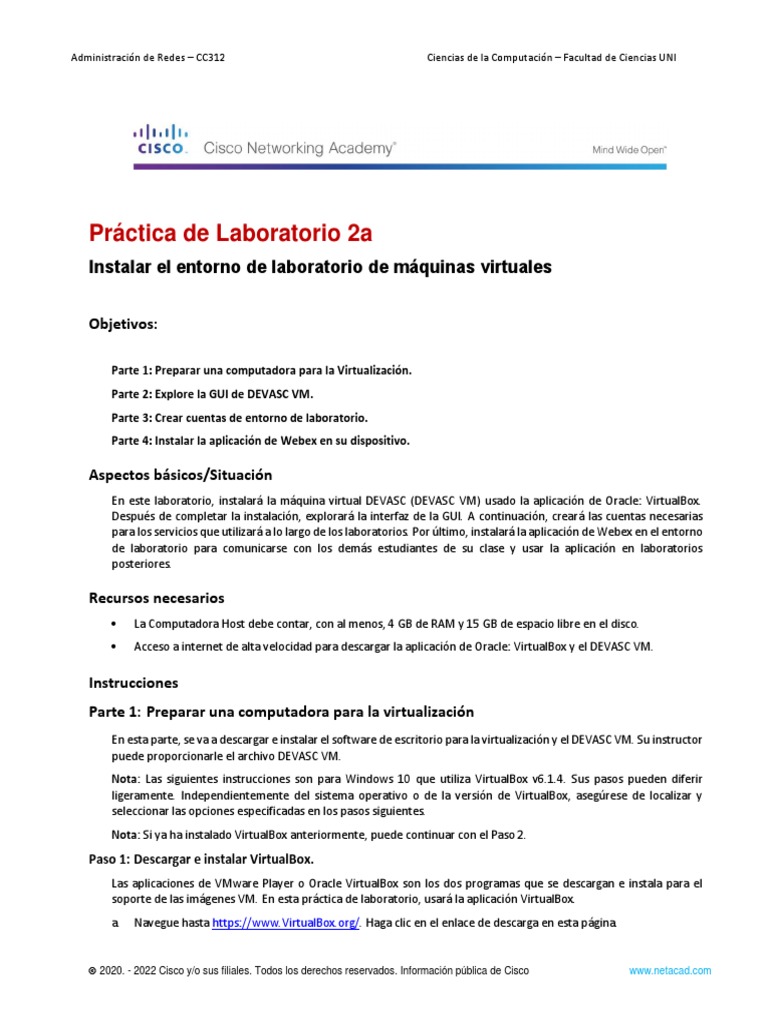 Lab 2a - Install The Virtual Machine Lab Environment | PDF | Interfaz de línea de comando ...