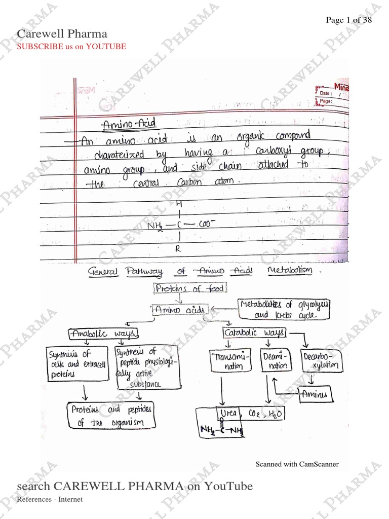 Handwritten Biochem U-3 NOTES | PDF | Biochemistry | Chemical Substances