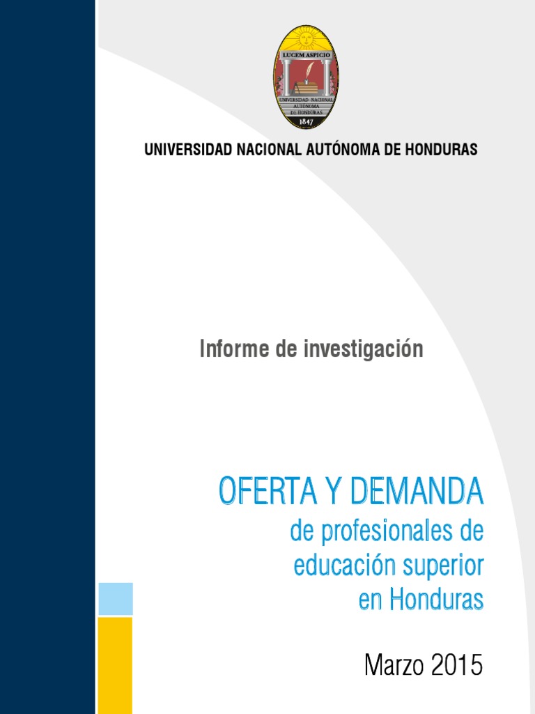 OFERTA Y DEMANDA de Profesionales de Edu | PDF | Educación más alta ...