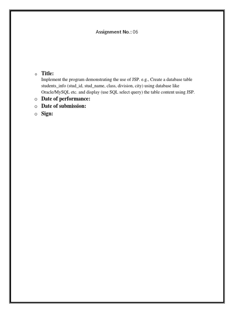 WTL Assignment No. 6 | PDF | Object Oriented Programming | Application ...