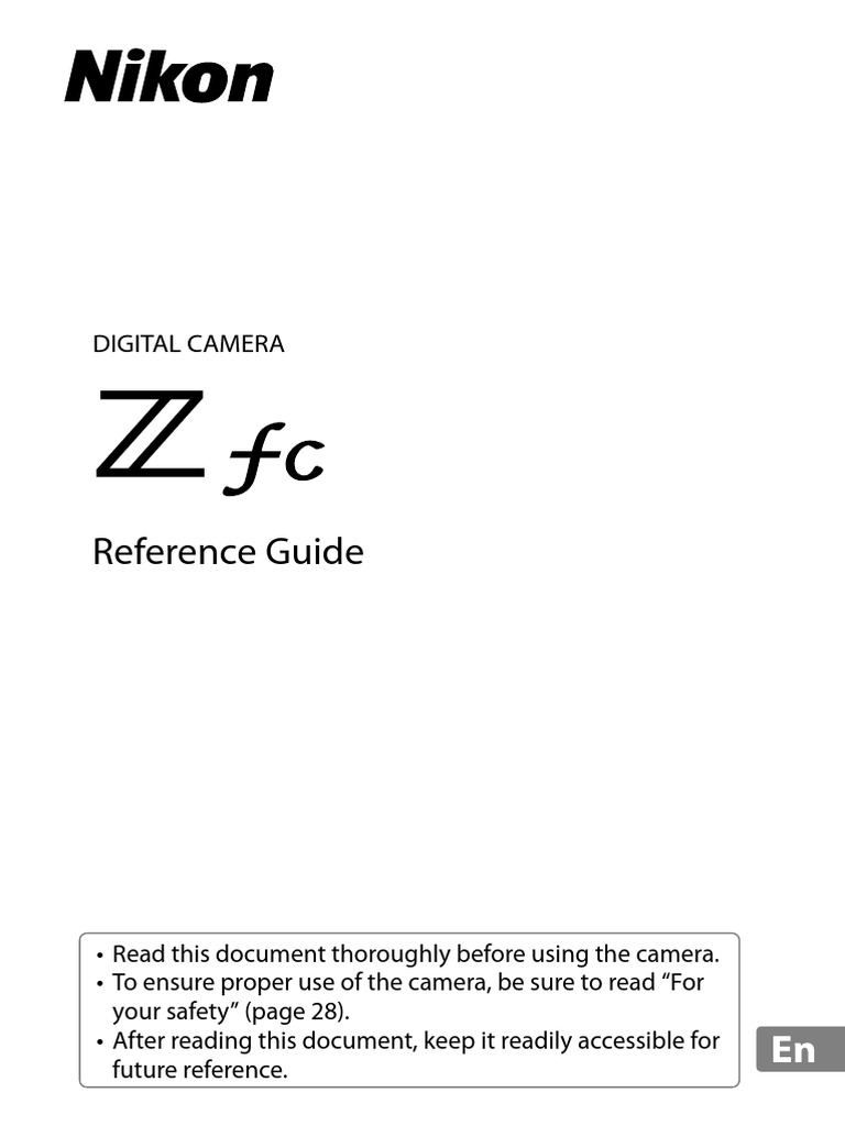 Nikon ZFC Reference | PDF | Camera | Exposure (Photography)