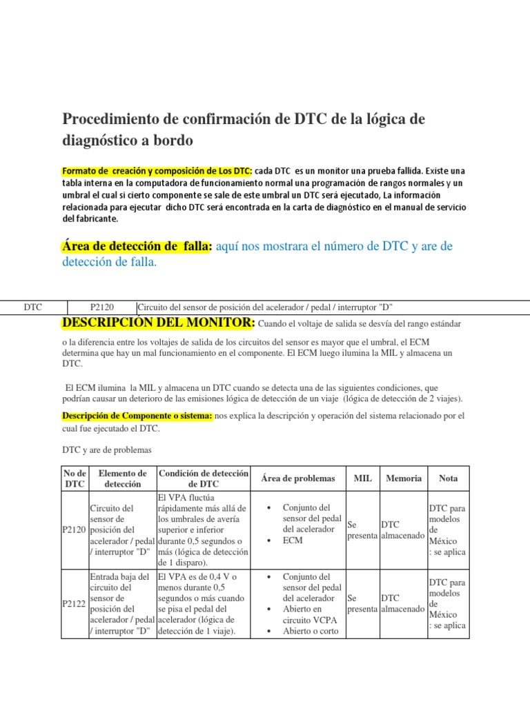 Confirmación de DTC en Diagnóstico Automotriz | PDF | Ingeniería ...