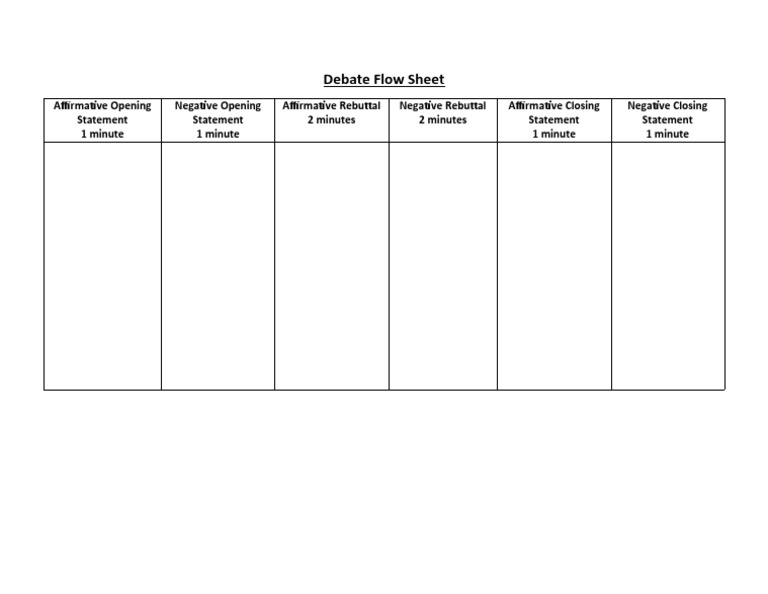 Debate Flow Sheet | PDF