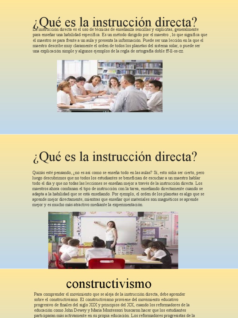 Instrucción Directa | PDF | Constructivismo (filosofía de la educación ...