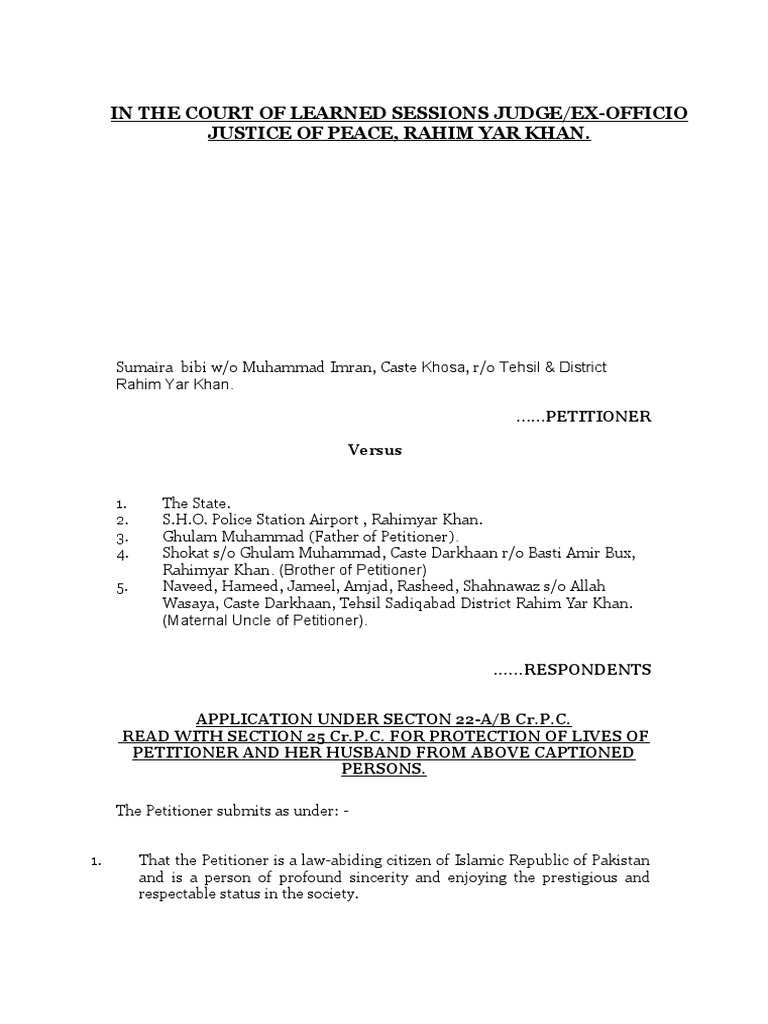 Harassment Protection Application Petition | PDF | Police | Crime ...
