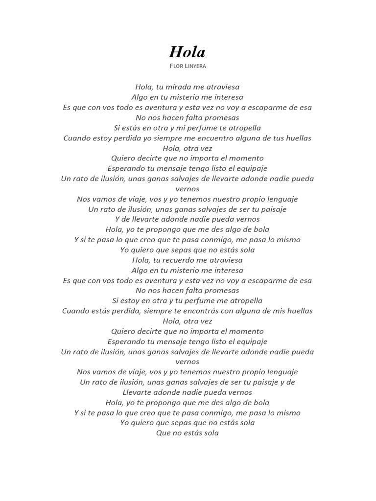 Hola Flor Linyera | PDF