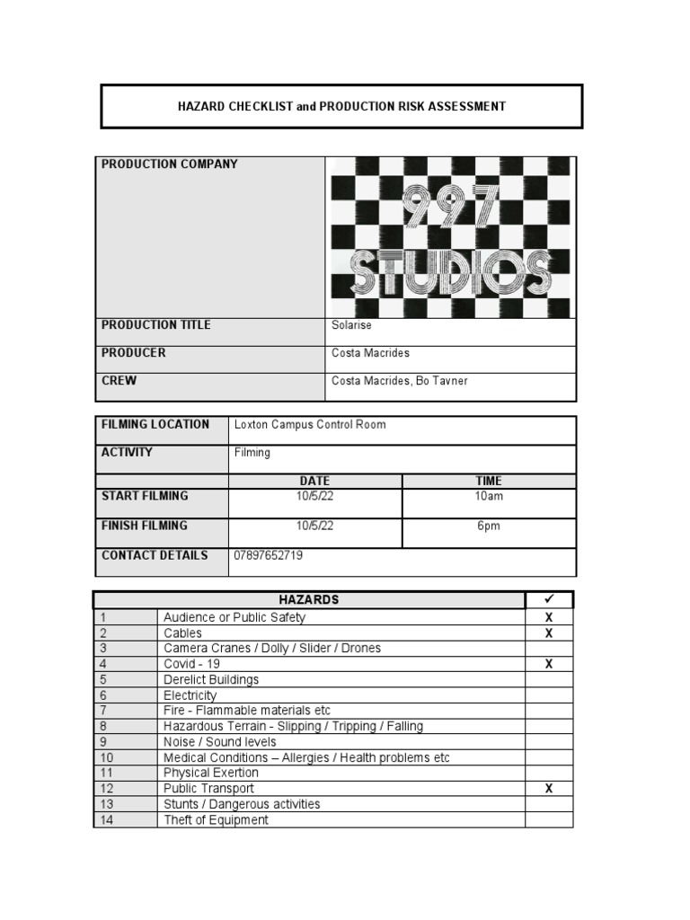 Control Room Risk Assessment 3 1 | Download Free PDF | Risk | Risk ...