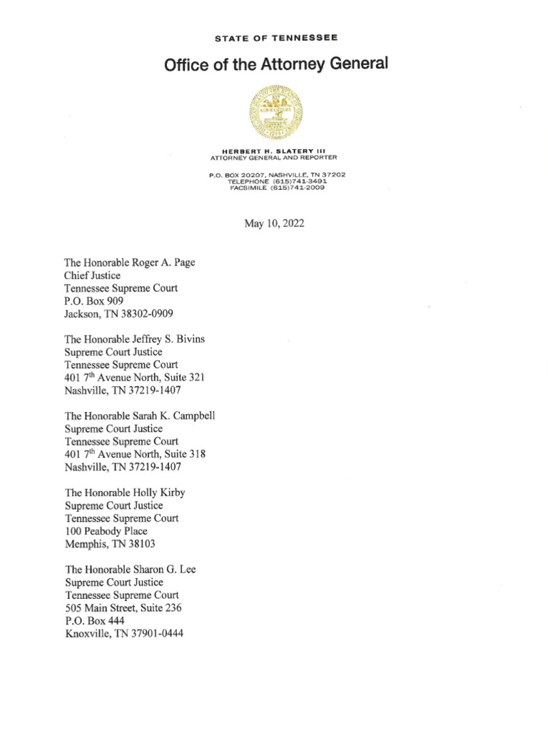 Letter To Supreme Court Justices | PDF