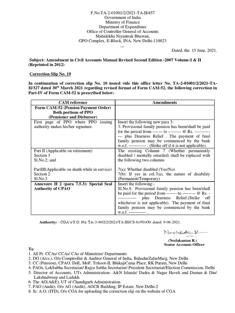 Authority: - CGA's U.O. No. TA-3-/602/2/2021/TA-III/CS-6195/450 .Dated 9-06-2021 | PDF ...