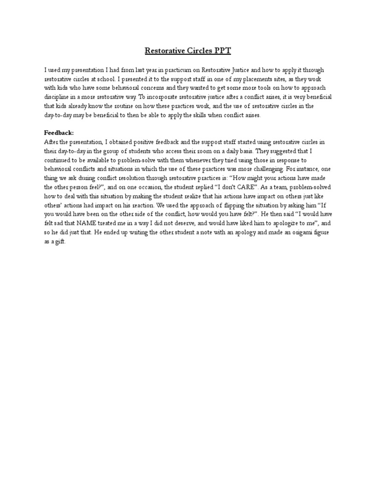 Restorative Circles | PDF