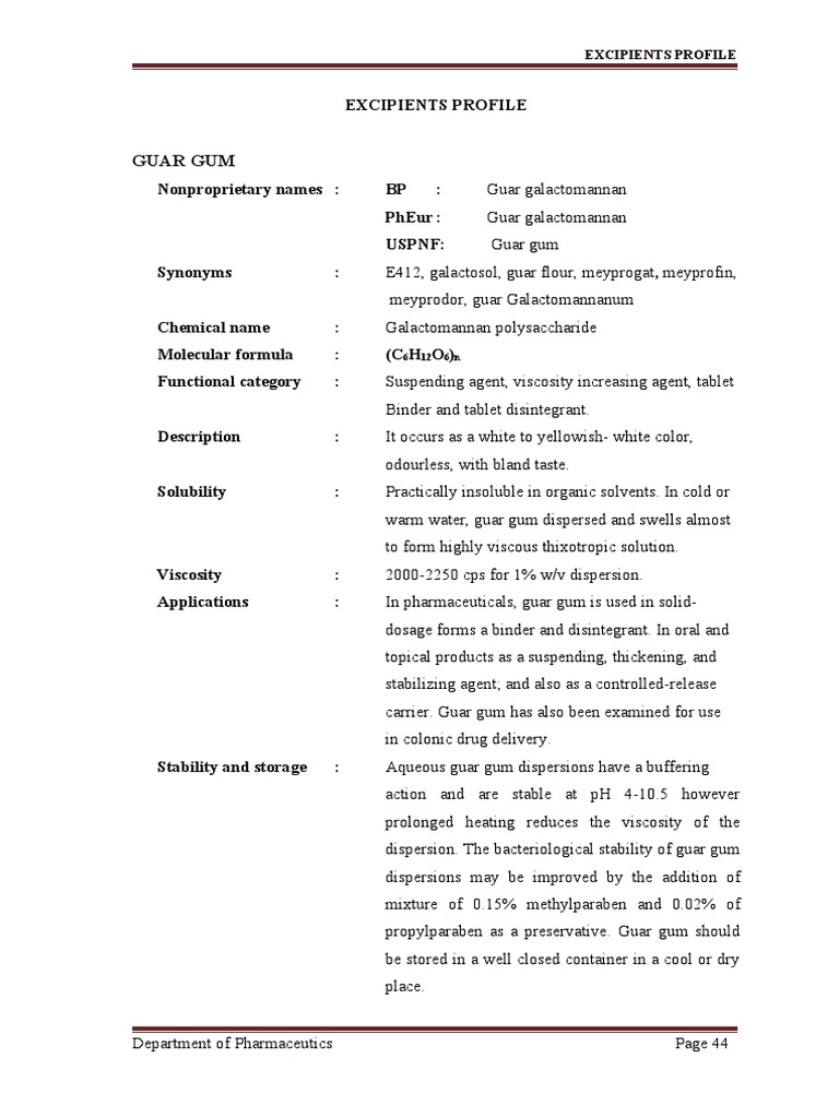 An In-Depth Look at Common Pharmaceutical Excipients | PDF | Tablet ...