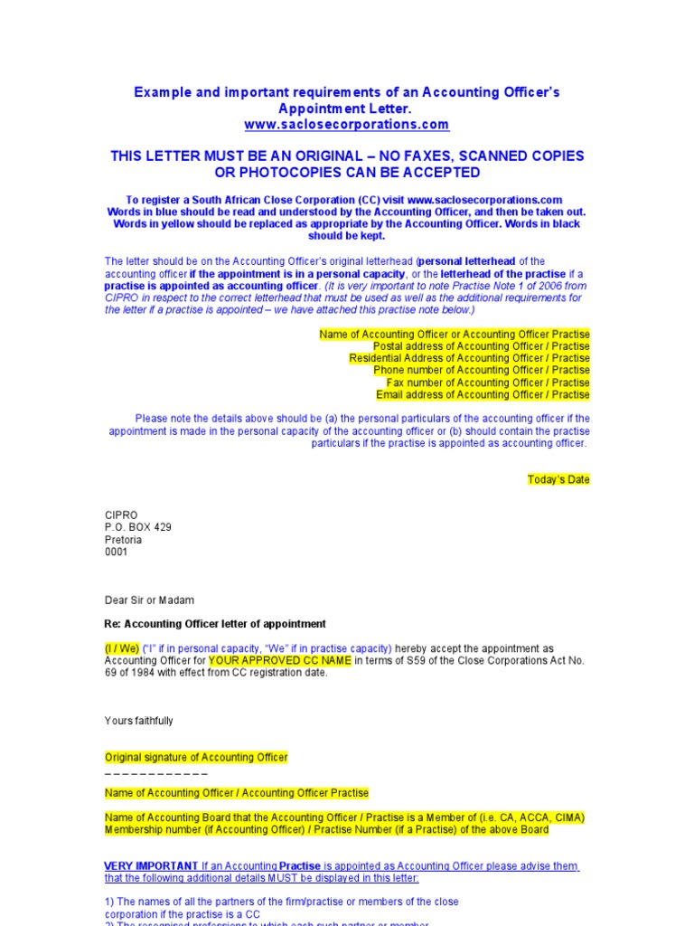 Accounting Officer Appointment Guidelines | PDF | Partnership ...