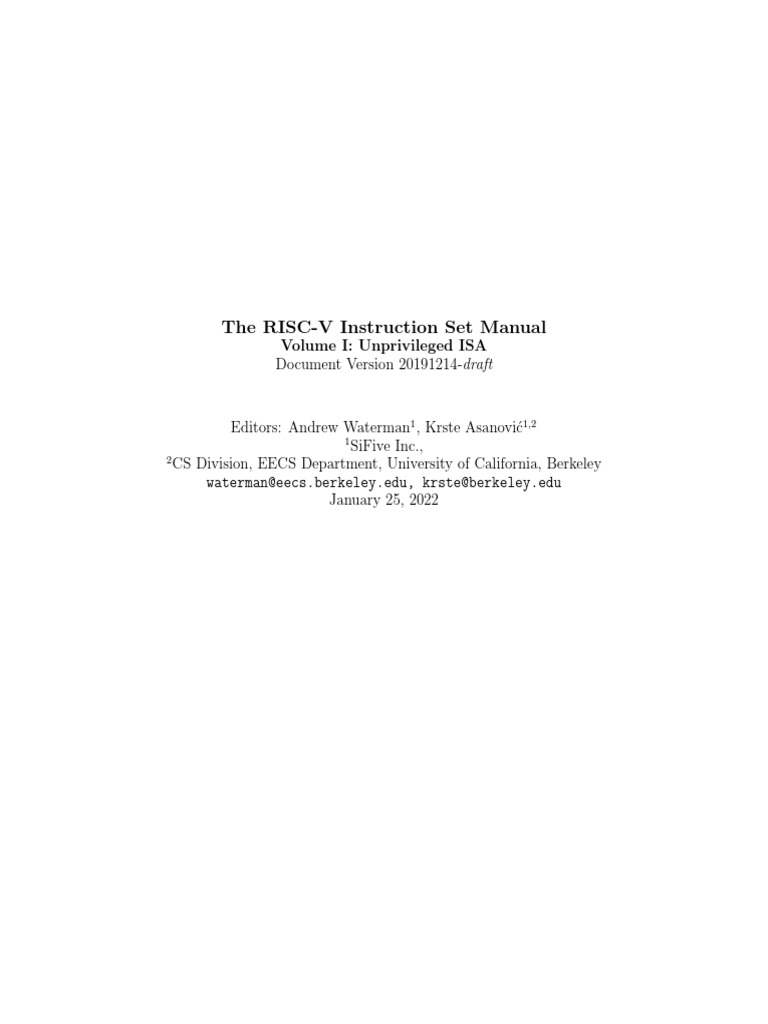 Riscv Spec | PDF | Central Processing Unit | Computing