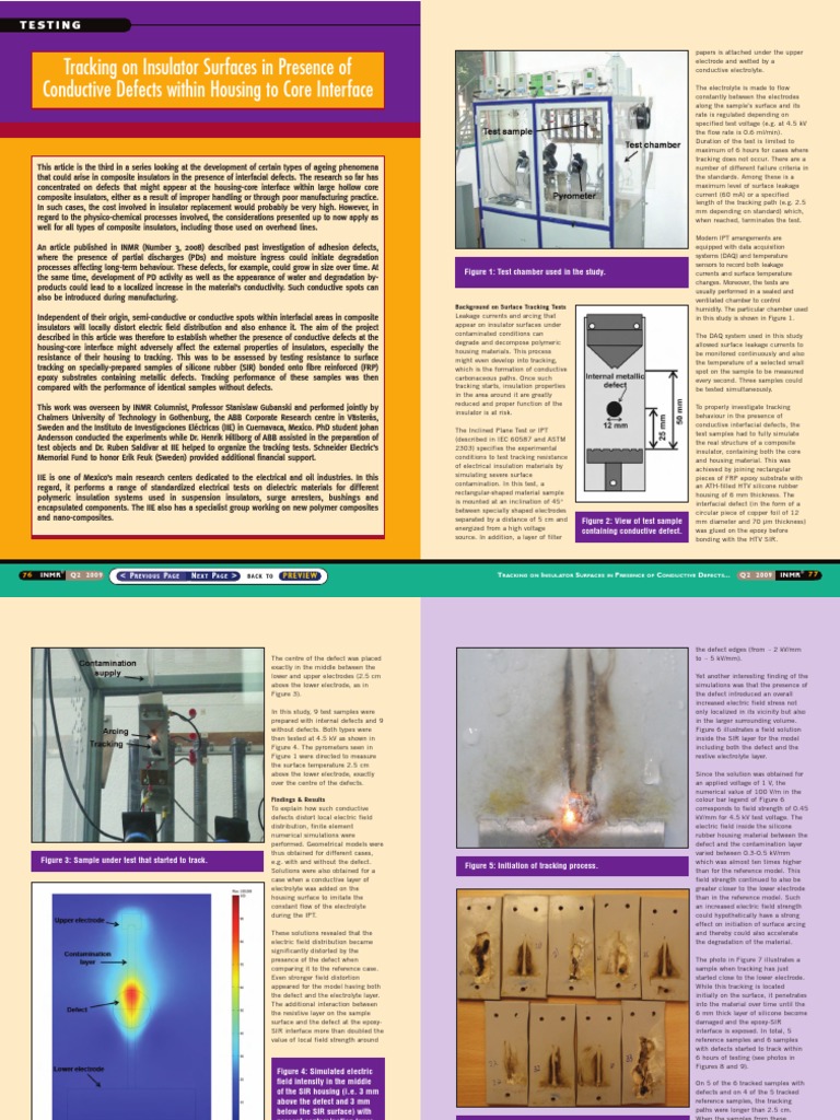 Tracking On Insulator Surfaces in Presence of Conductive Defects Within ...
