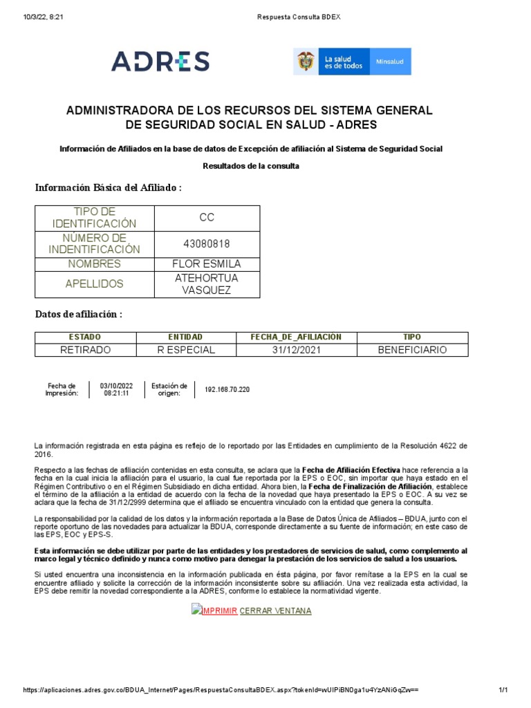 Respuesta Consulta BDEX 43080818 | PDF