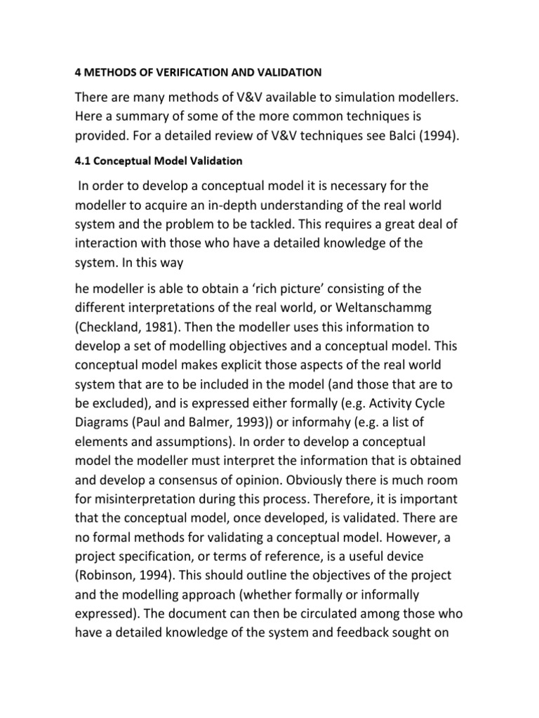 4 Methods of Verification and Validation | PDF | Conceptual Model ...