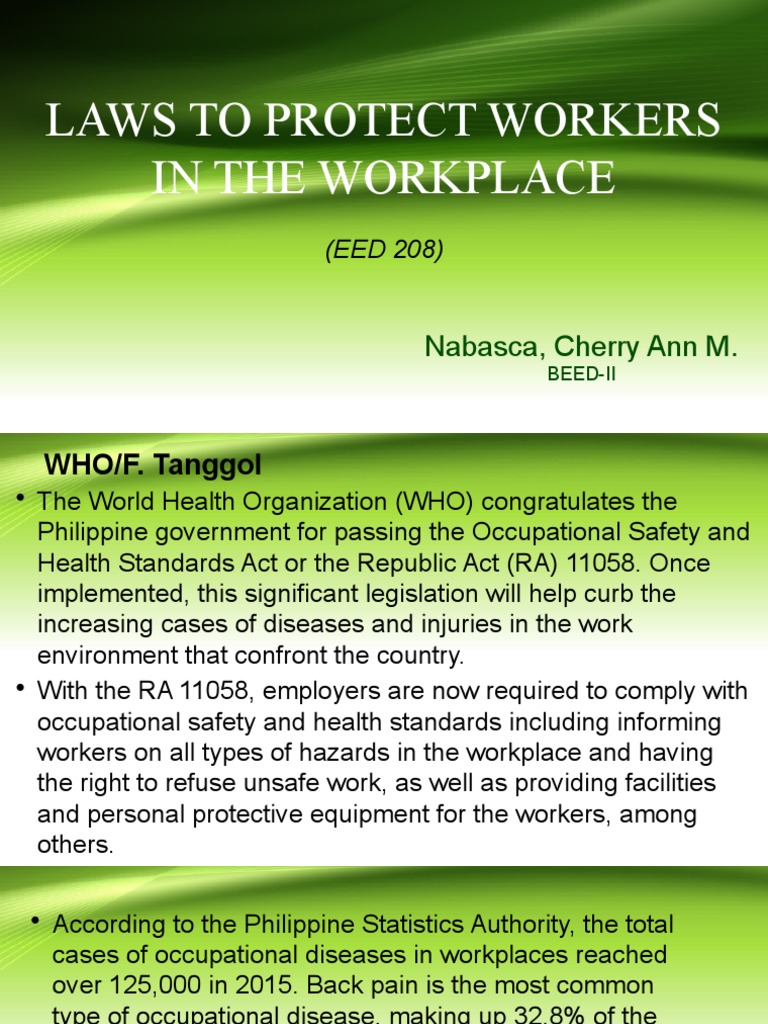 Laws To Protect Workers in The Workplace - Report... | PDF | Employment ...