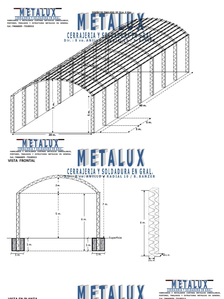 Diseño de Tinglado 20m x 40m en PDF | PDF