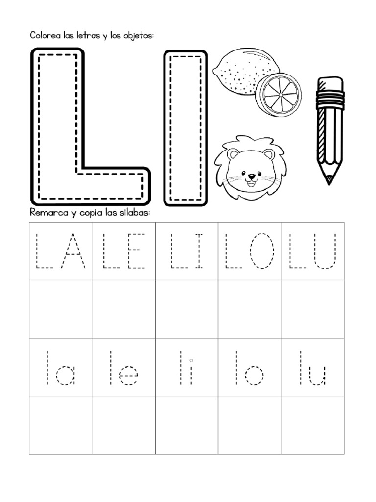 Actividades Consonante L | PDF