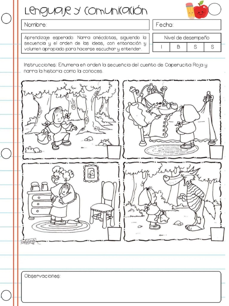 Actividad Caperucita Roja | PDF