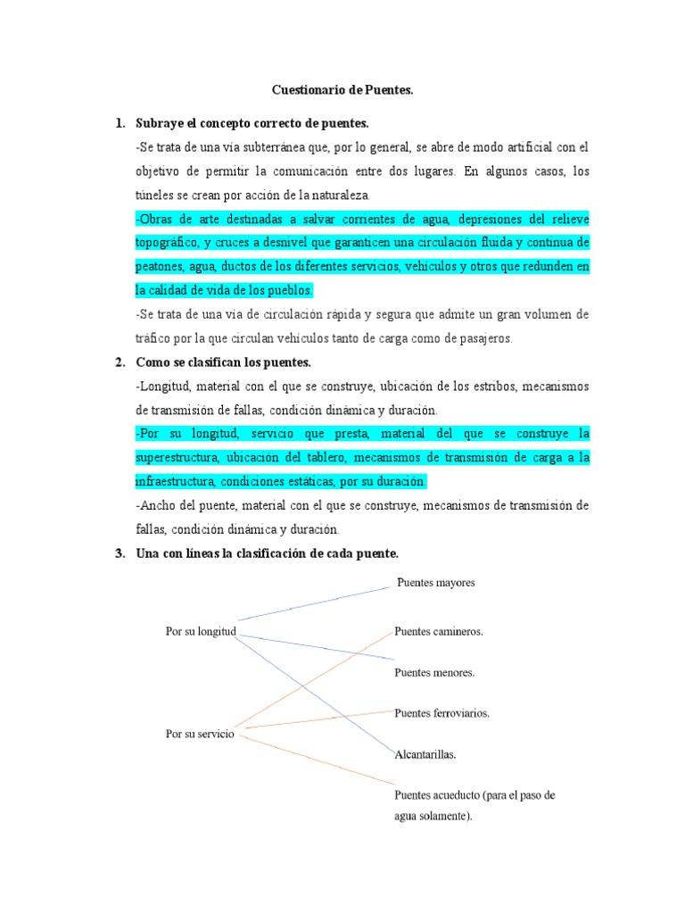 Cuestionario de Puentes | PDF | Puente | Fractura