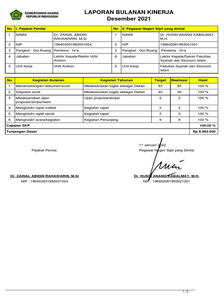 LKH Dekan FSEI Desember | PDF