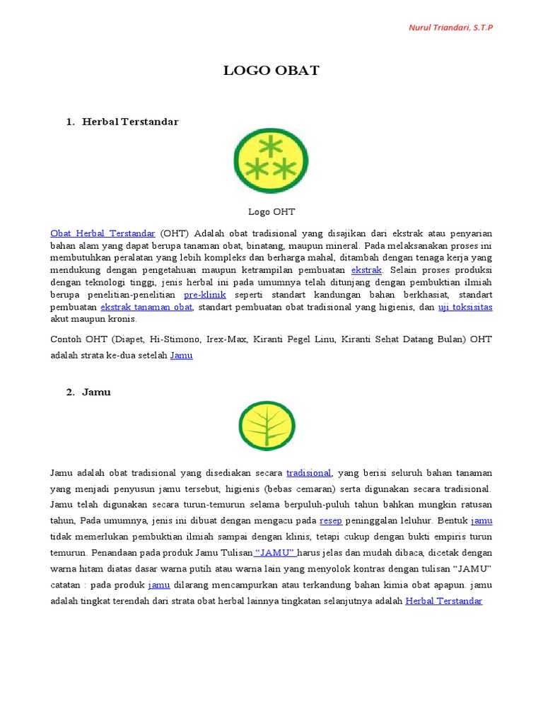 Logo Obat Herbal Terstandar dan Jamu | PDF
