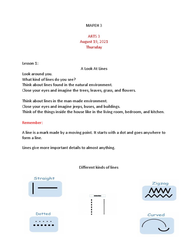 Arts 3 August 19, 2021 Thursday: Remember | PDF