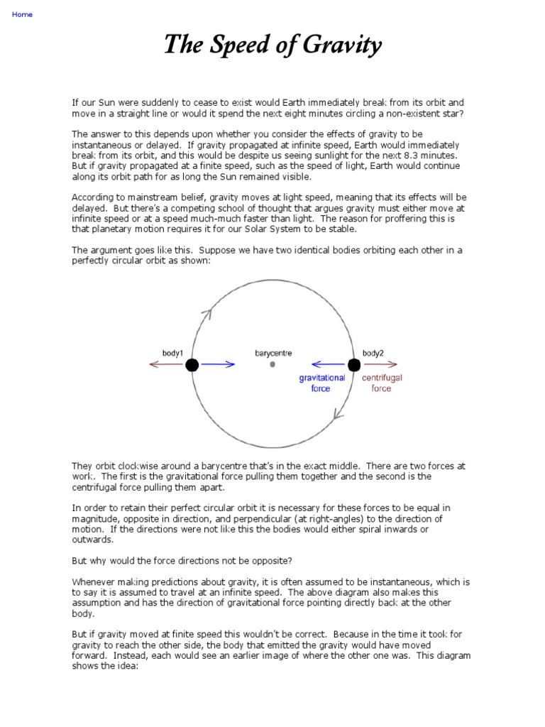 The Speed of Gravity | PDF | Orbit | Gravity