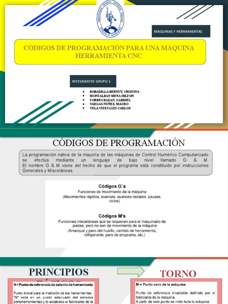 Codigos de Programacion para Maquina CNC | PDF | Control numerico | Metalurgia