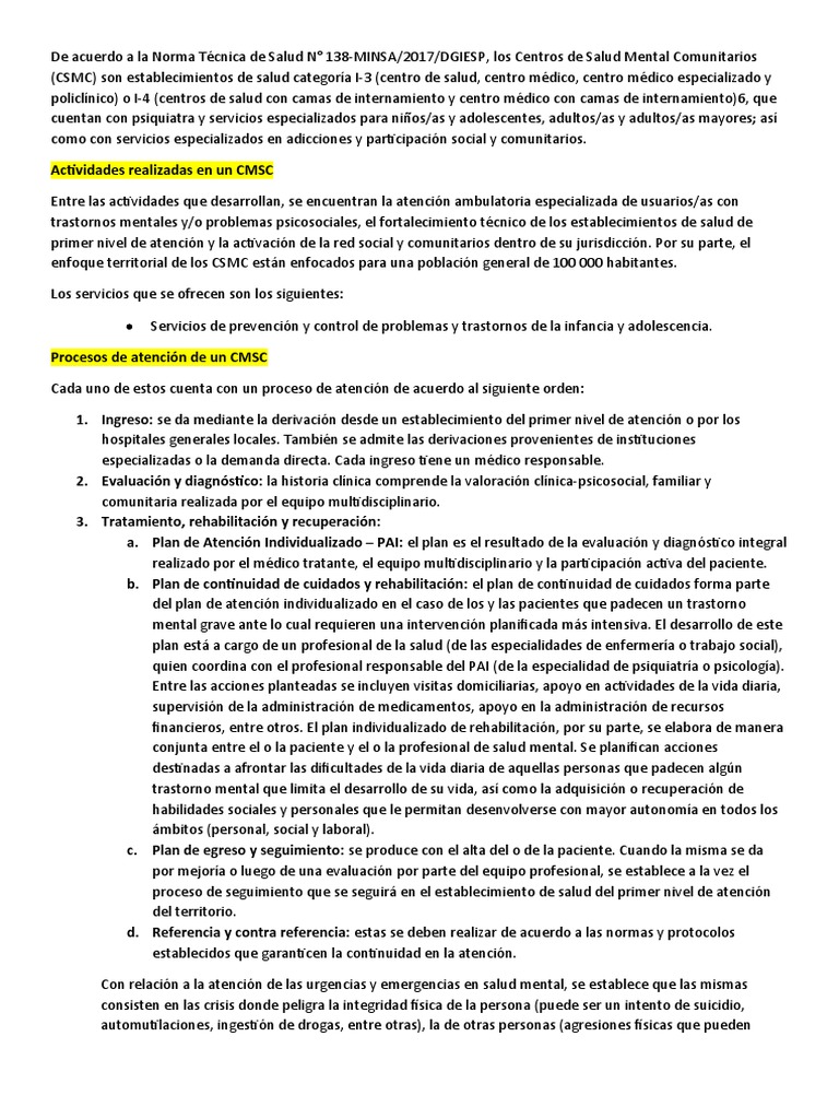 Guia - Ambiente de CSMC | Descargar gratis PDF | Hospital | Trastorno ...
