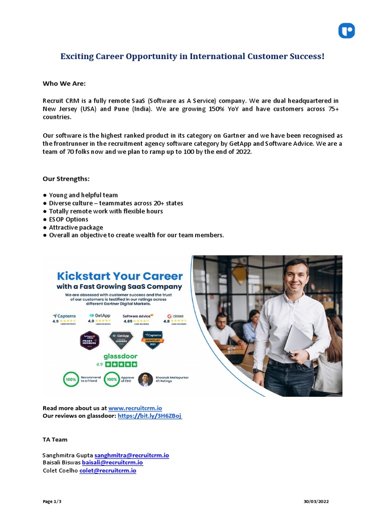 RCRM - Customer Success Associate (CSA) - Writeup | PDF | Customer Relationship Management ...