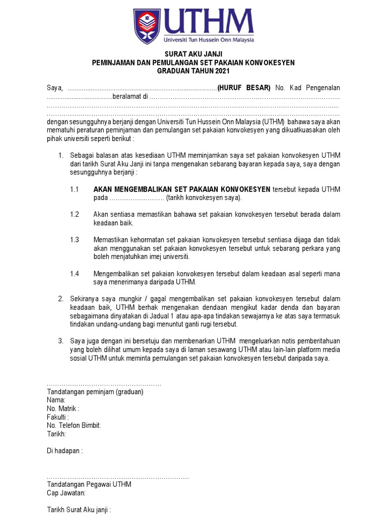 Surat Aku Janji (Updated 2021) | PDF