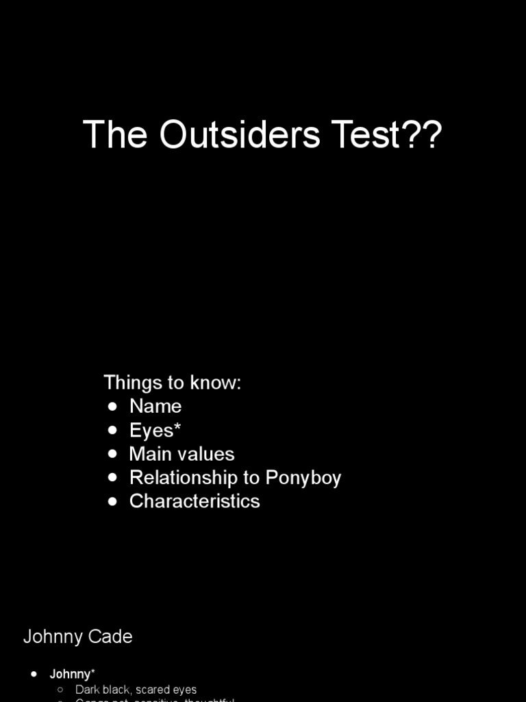 The Outsiders Test | PDF