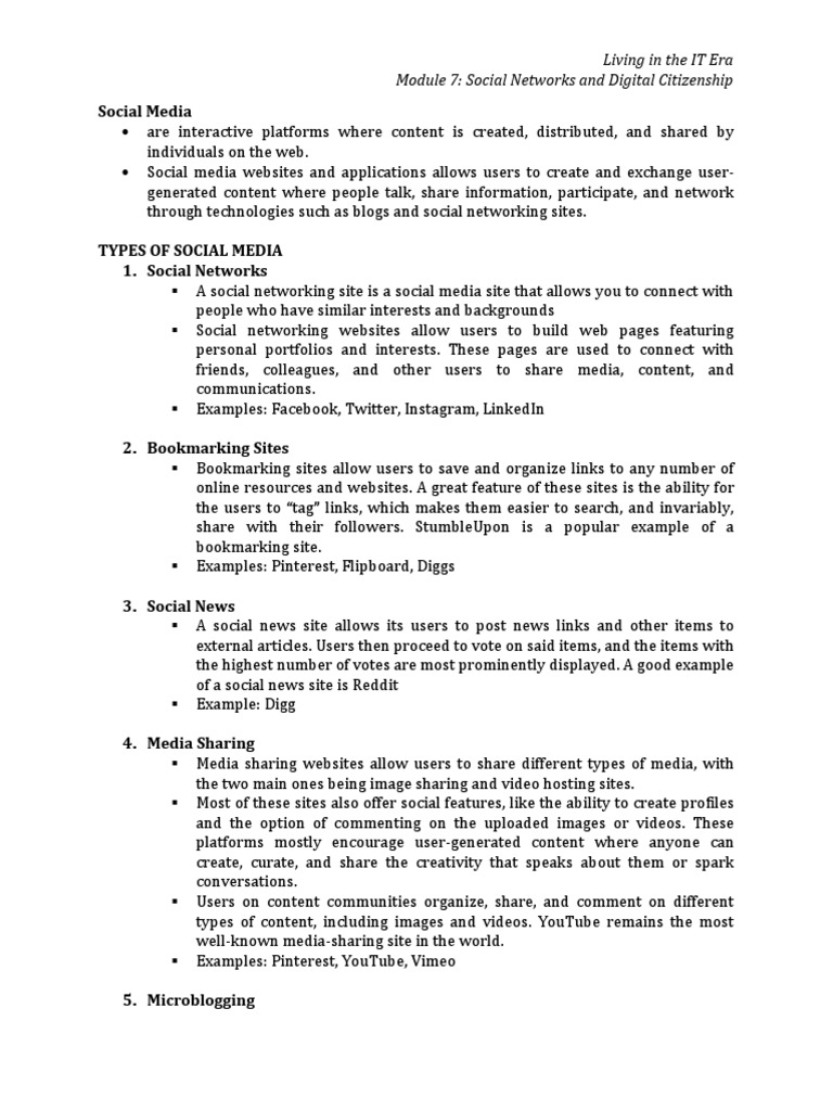 Mod 7 - Social Media | PDF | Social Networking Service | Microblogging