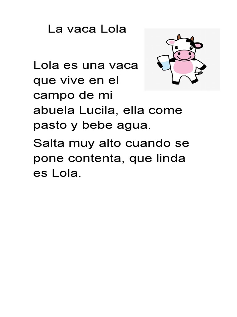 Lectura La Vaca Lola | PDF