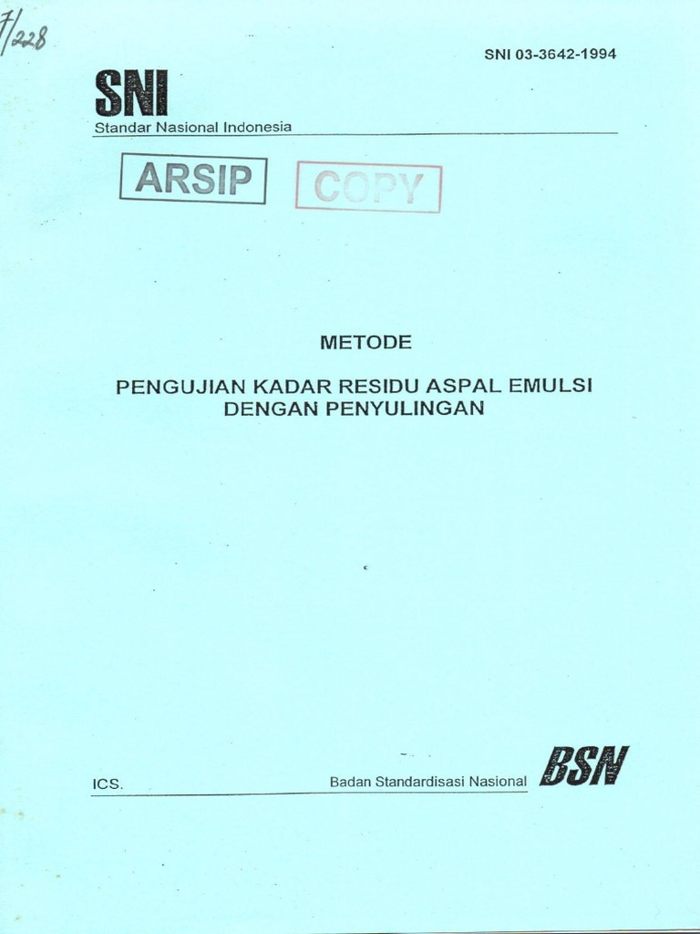 Sni 03-3642-1994 | PDF