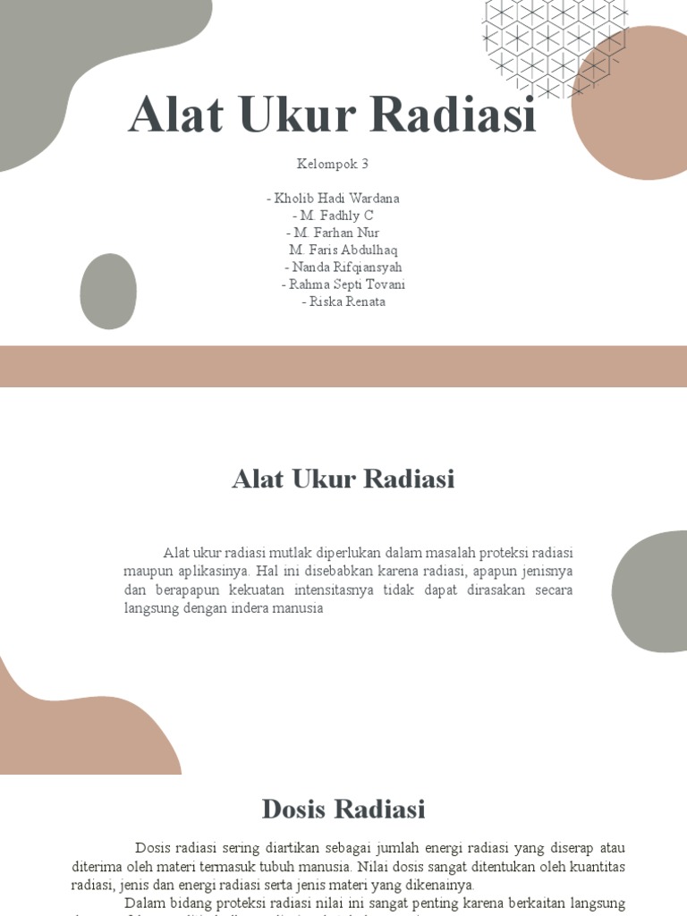 Macam-Macam Alat Ukur Radiasi Kelompok 3 | PDF