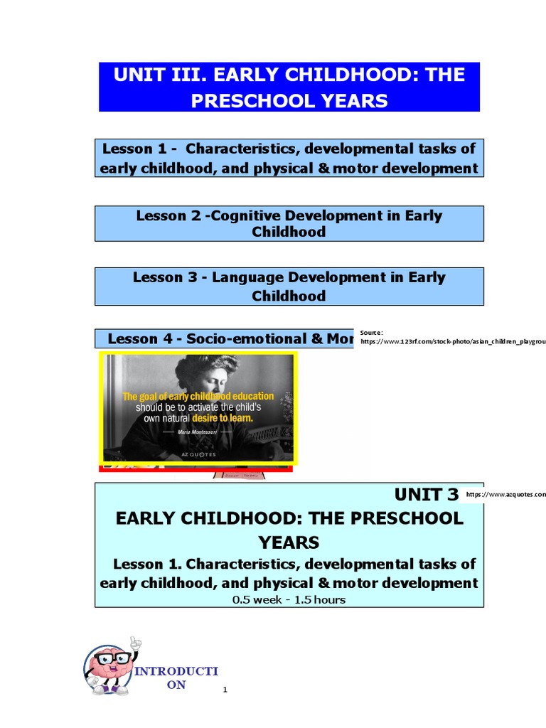 Unit III EarlyChildhood | Download Free PDF | Cognitive Development ...