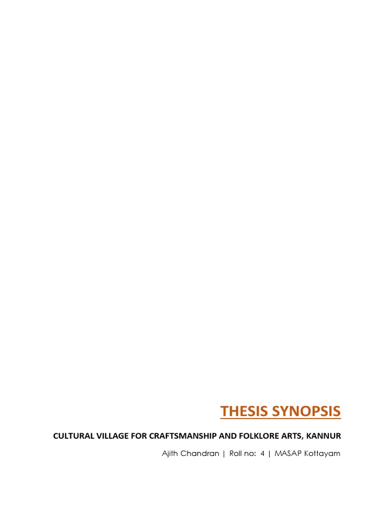 Thesis Synopsis 29-04-21 | PDF | Crafts | Kerala