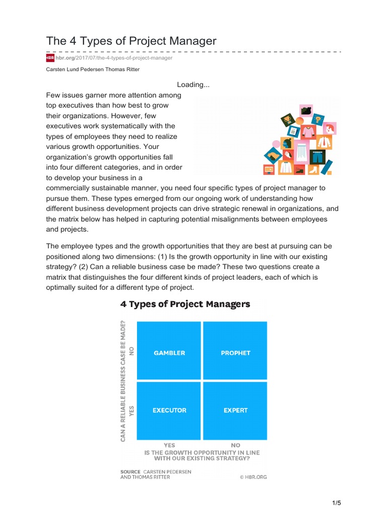 The 4 Types of Project Manager | PDF | Gambling | Cognition