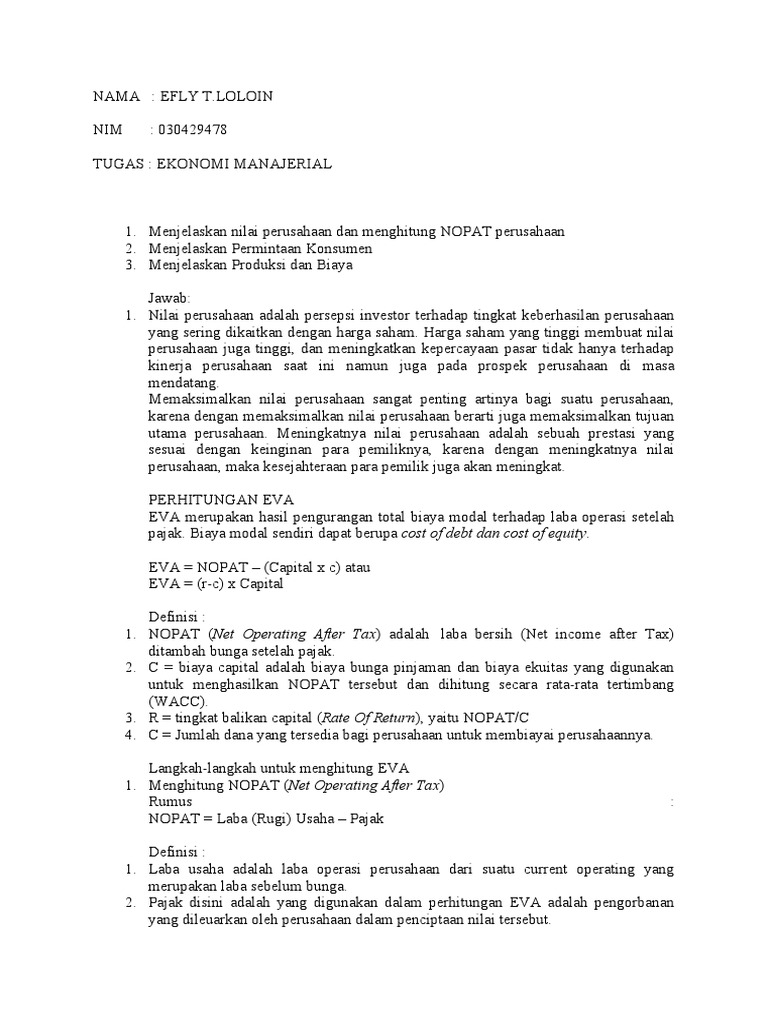 Ekonomi Manajerial (Ekma4312) | PDF