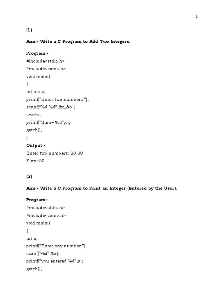 C Lab Programming | PDF | Pointer (Computer Programming) | Area
