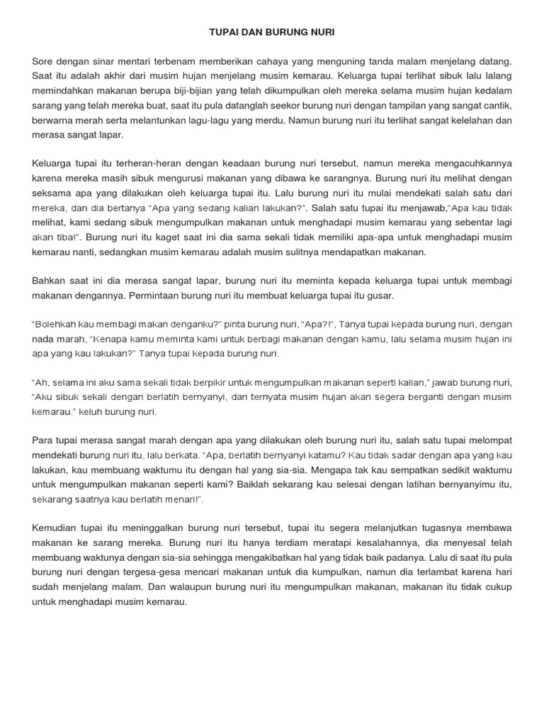 Tupai Dan Burung Nuri | PDF